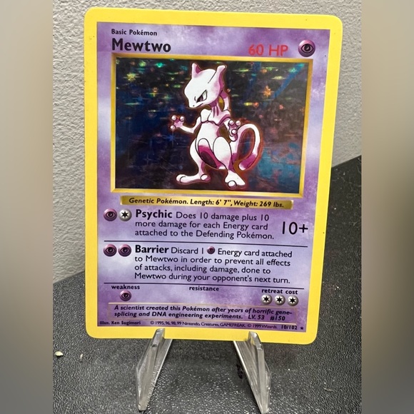 Pokemon | Other | Mewtwo Pokemon Base Set Unlimited 102 Holo Shadowless ...